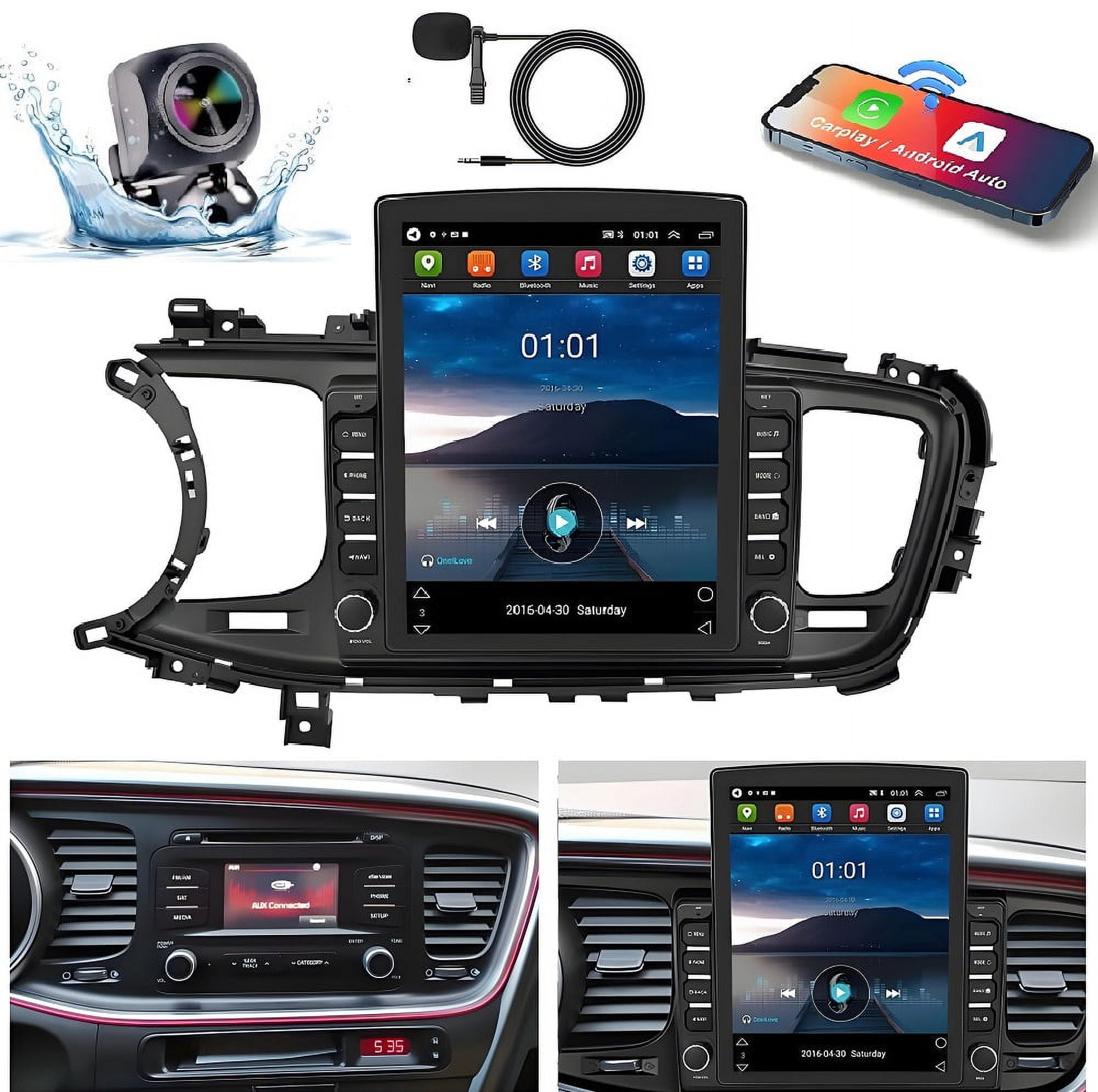 Gsuatey 9.7 inch Car Stereo with Carplay Android Auto for Kia Optima K5 2011-2015 Double Din ...