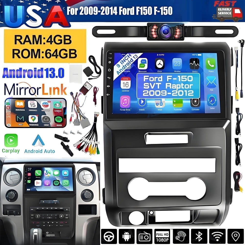 Gsuatey 9 Inch Android 13 Car Stereo Radio for Ford F150 2009 2010 2011 ...