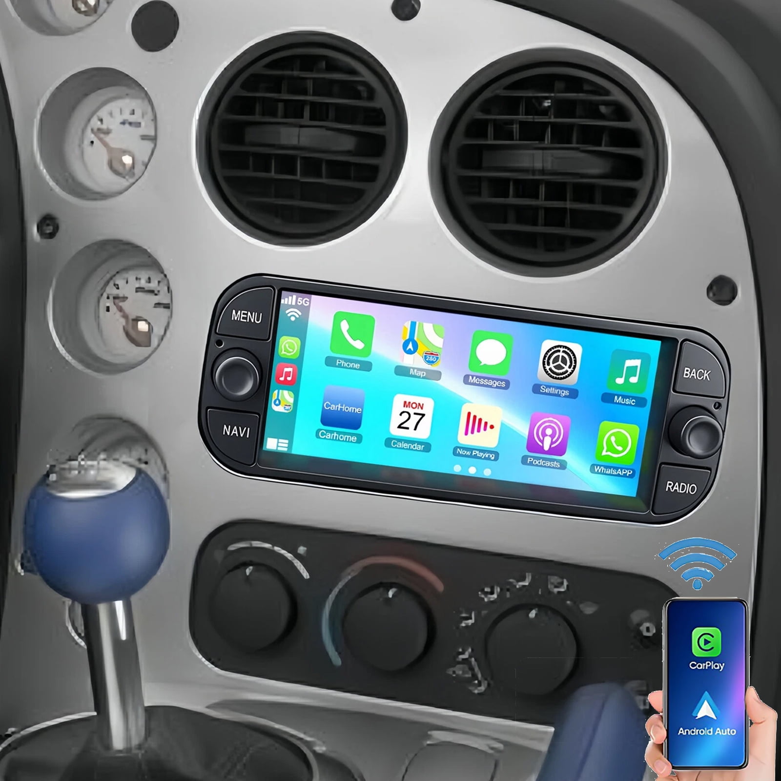 Gsuatey Android 13 Car Radio for Dodge Viper 2003-2010 6.86'' Screen ...