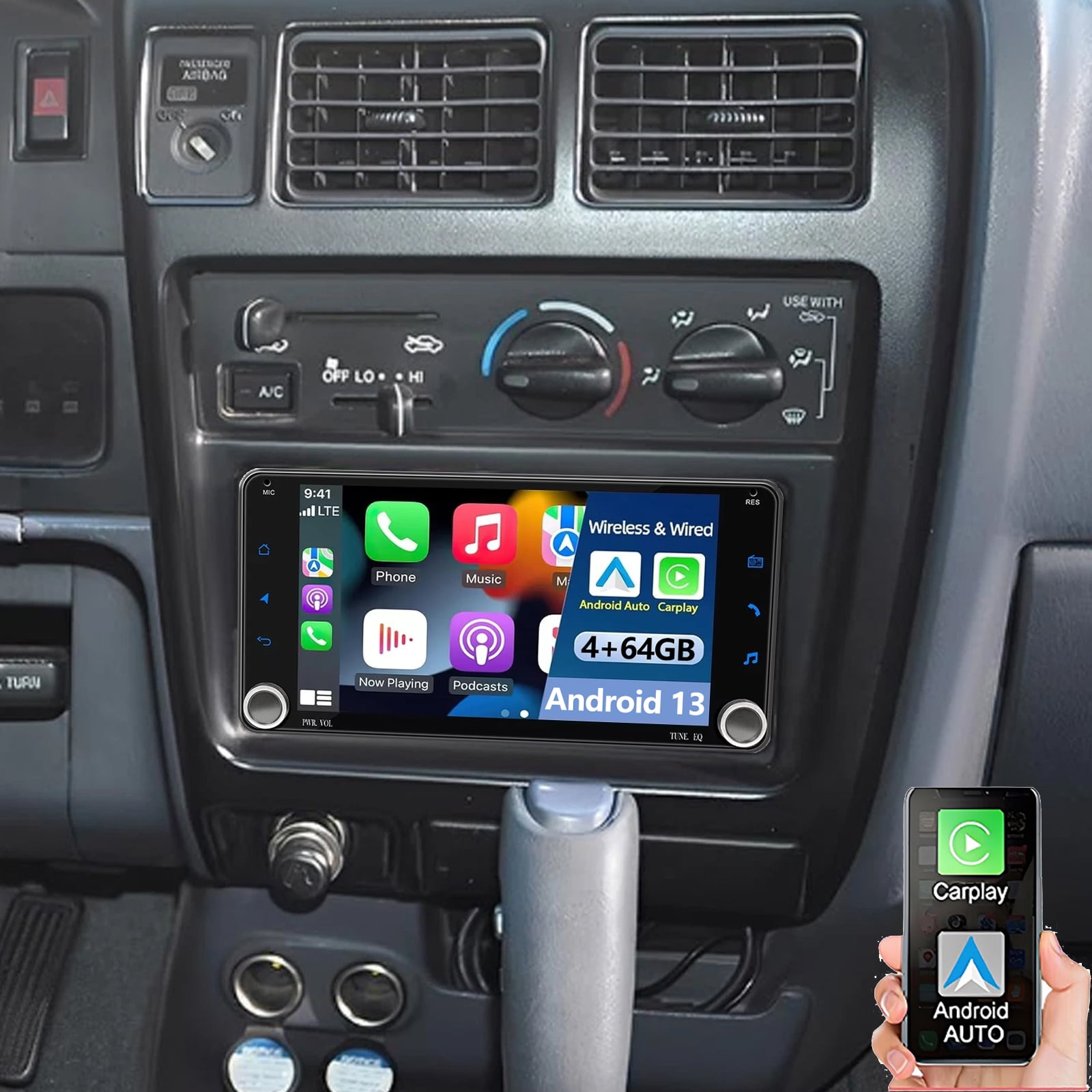 Gsuatey Android 13 Car Stereo for Toyota Hilux 1998-2004 with Wireless ...