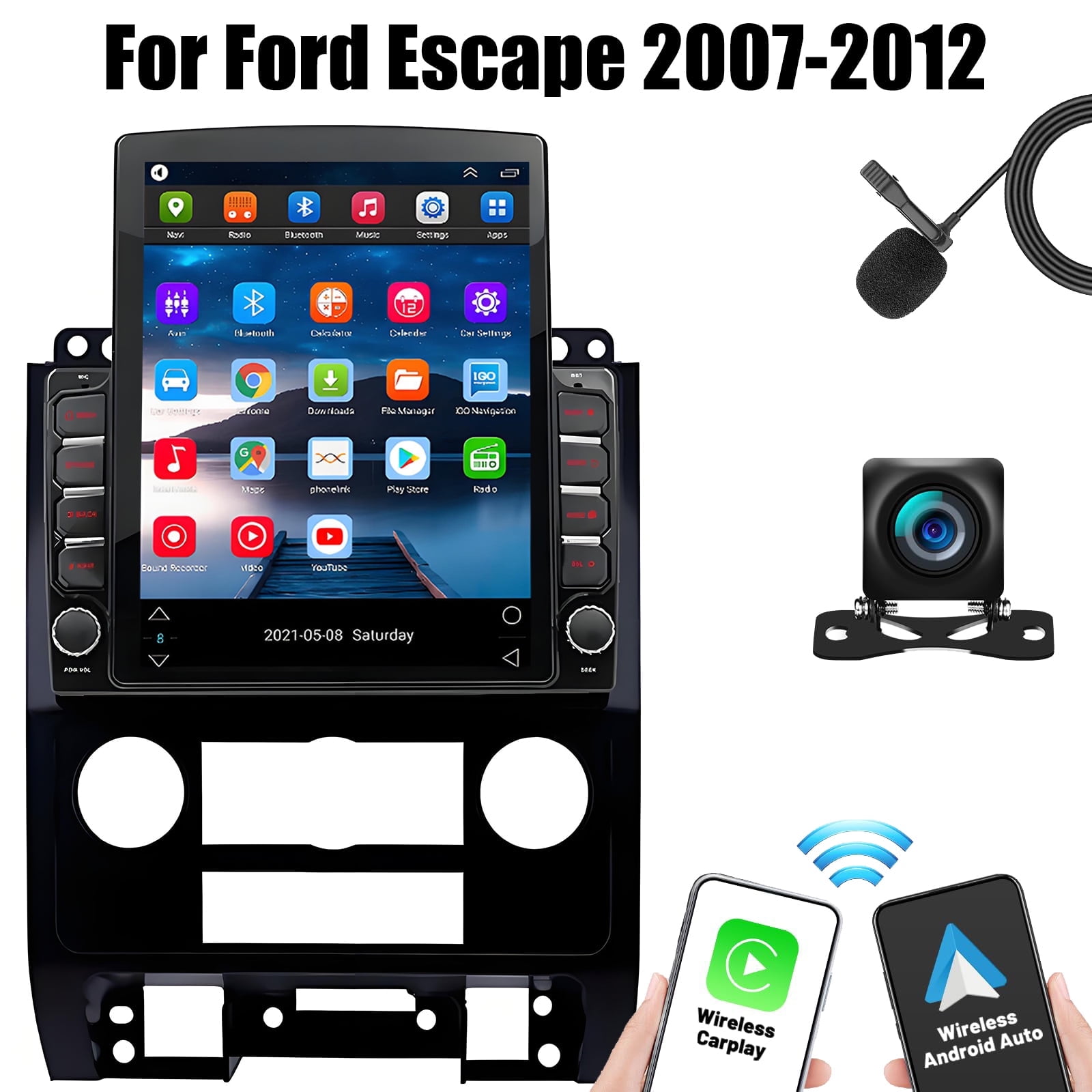 Gsuatey Android 13 Car Stereo for Ford Escape 2007-2012 with Wireless ...