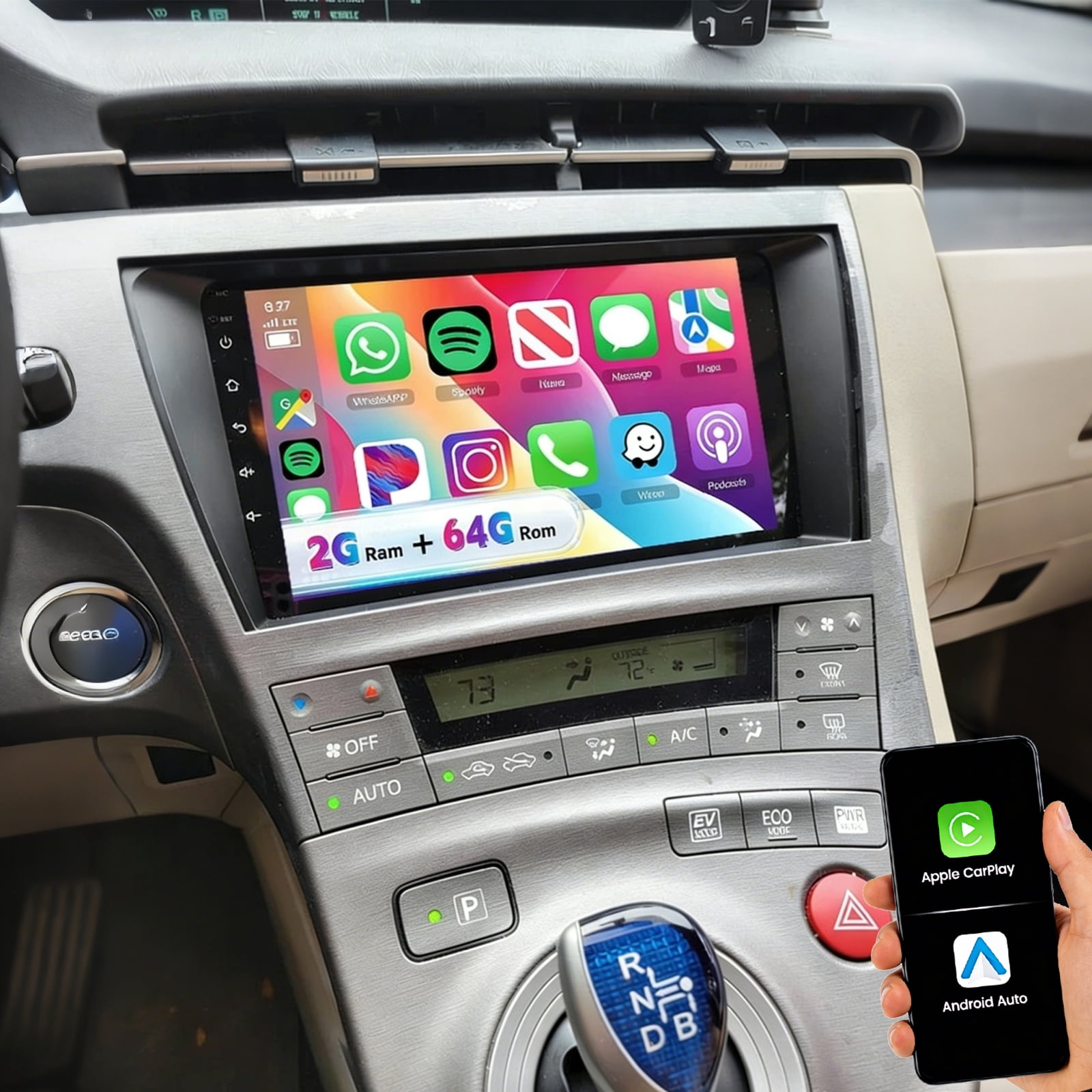 Gsuatey Android 15 Car Stereo Radio for Toyota Prius 2010-2015 with ...