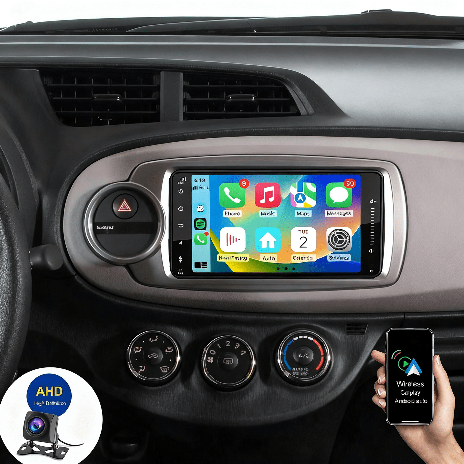 Gsuatey Android 15 Car Stereo for Toyota Hiace 2006-2012, 7 inch IPS ...