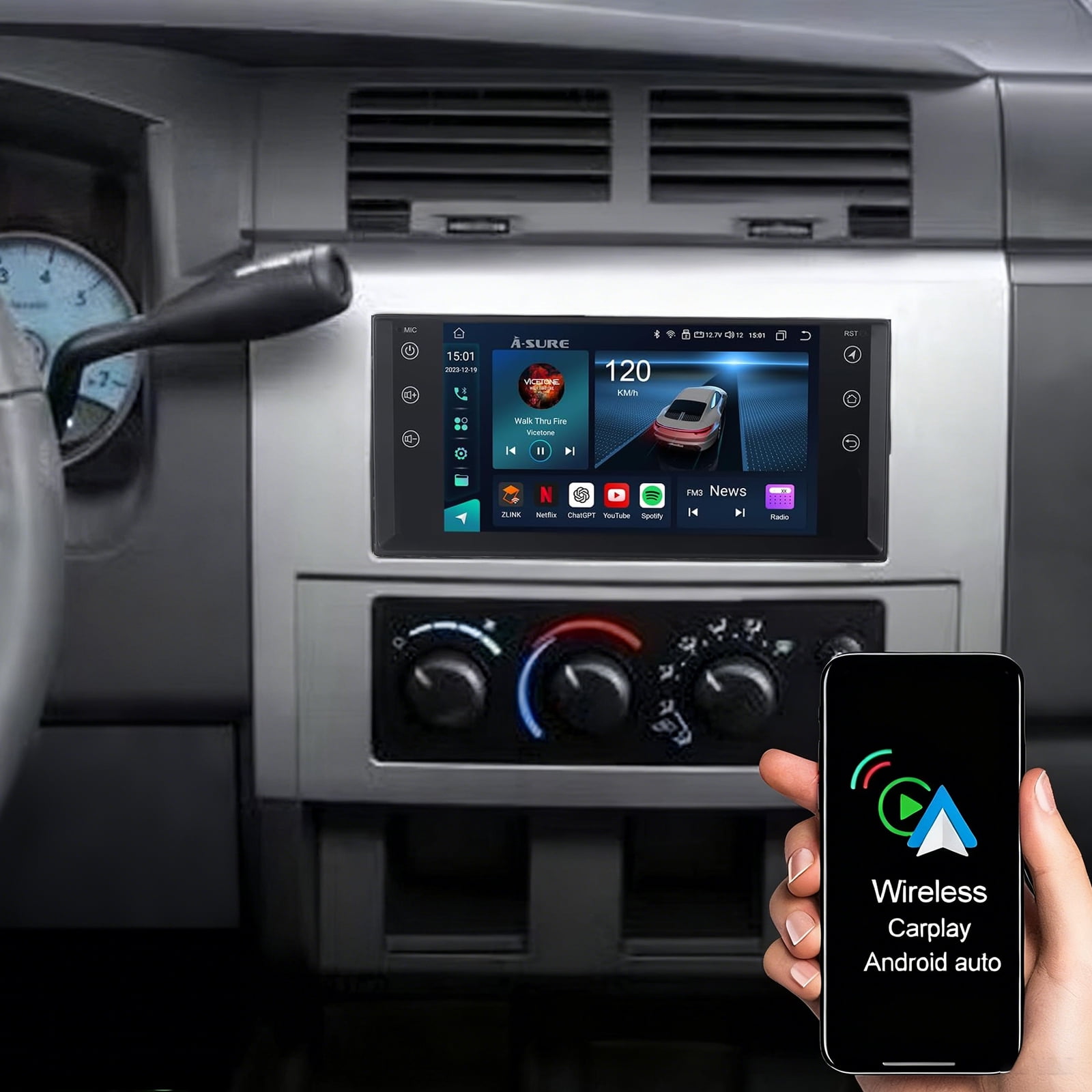 Gsuatey Android Car Radio for Dodge Dakota 2005-2011 with Wirelss ...