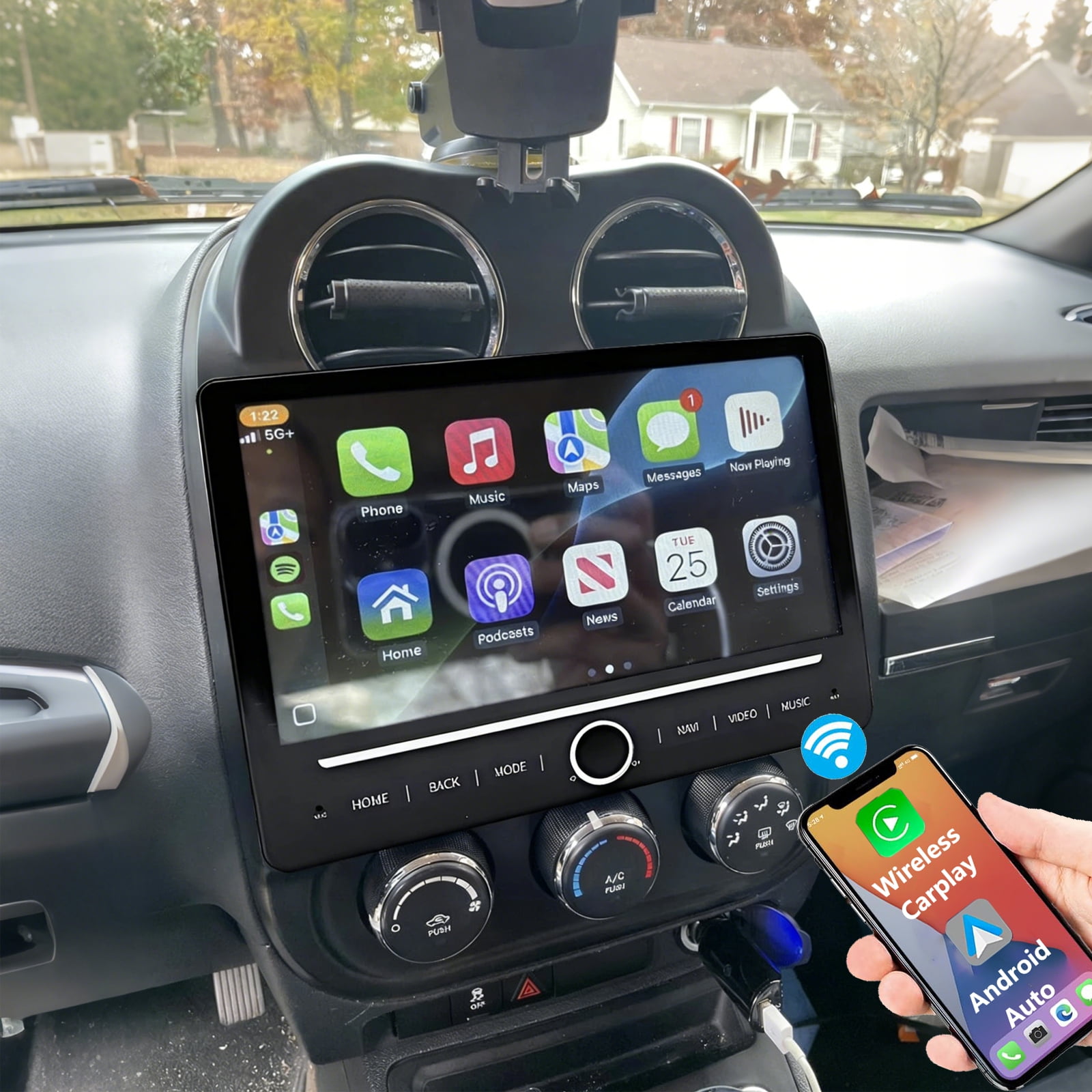 Gsuatey Android Car Radio for Jeep Compass 2009-2017, 10inch Touch ...