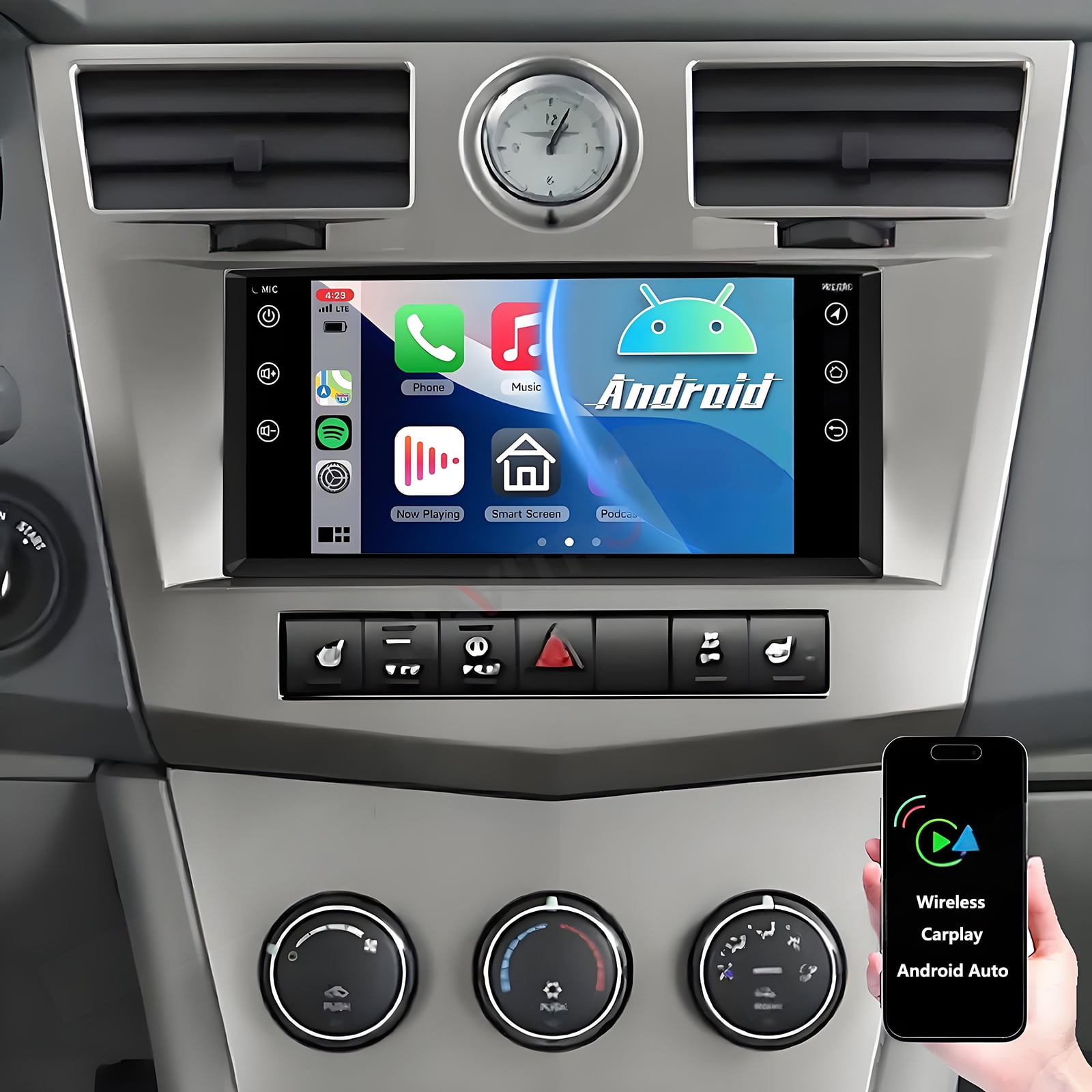 Gsuatey Car Radio for Chrysler Sebring 2007-2010 with Wireless CarPlay ...