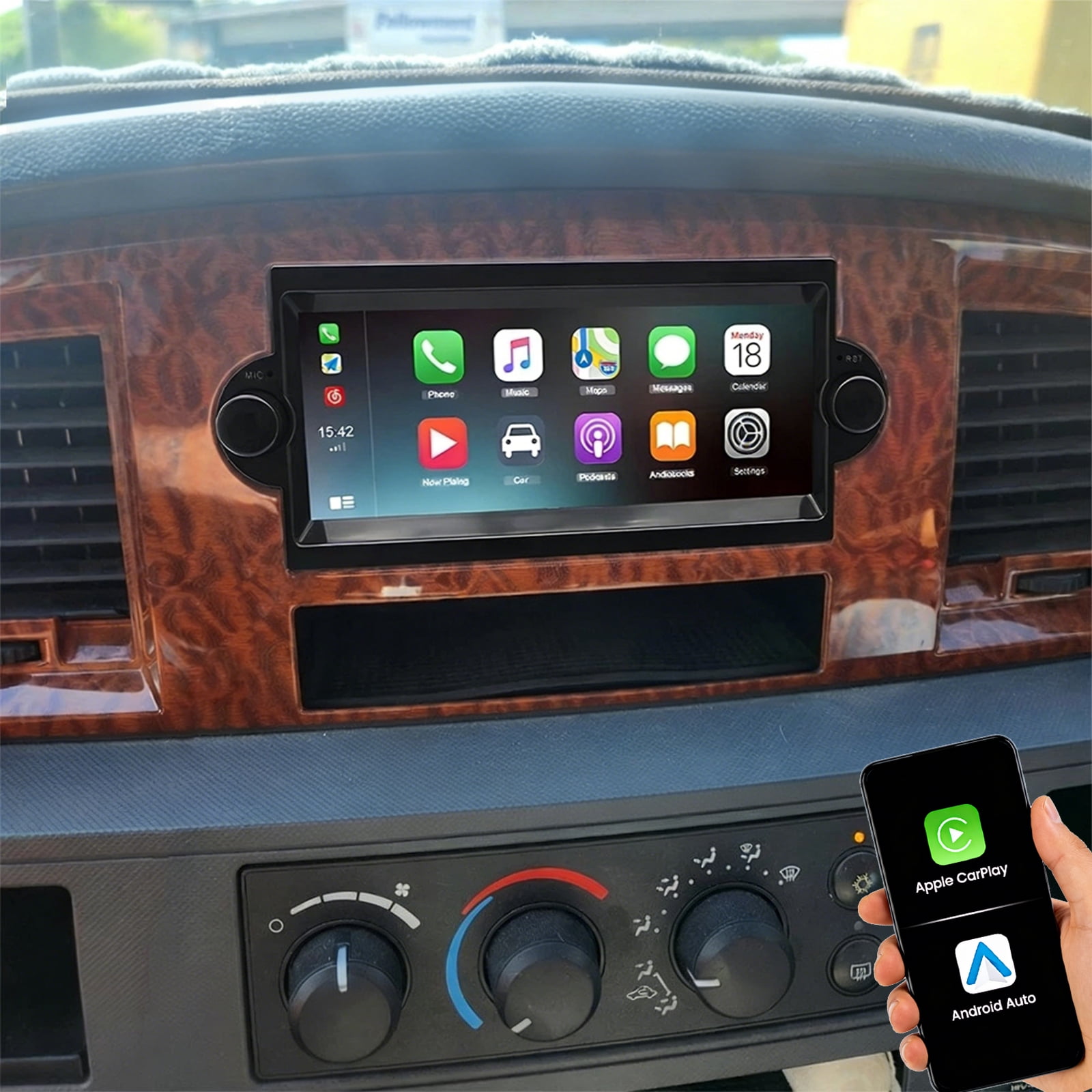 Gsuatey Car Radio for Dodge Ram 1500 2500 3500 2006-2008 with Wireless ...