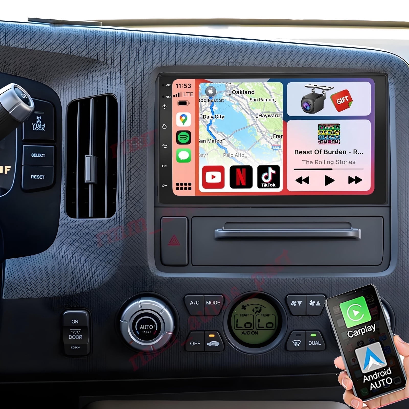 Gsuatey Car Radio for Honda Ridgeline 2006-2014 with Wireless Carplay ...