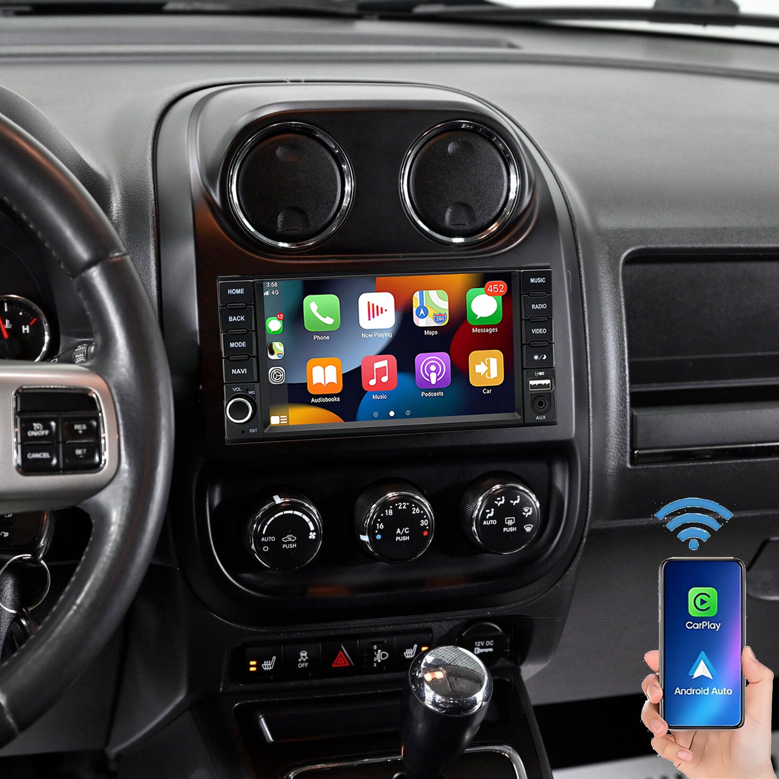 Gsuatey Car Radio Stereo for Jeep Compass 2009-2017, 7 Inch HD ...