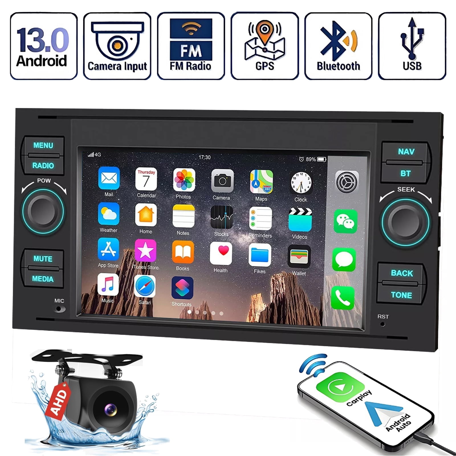 Gsuatey Car Radio for Ford Transit, 4+64G 7" Android 13 Touch Screen ...