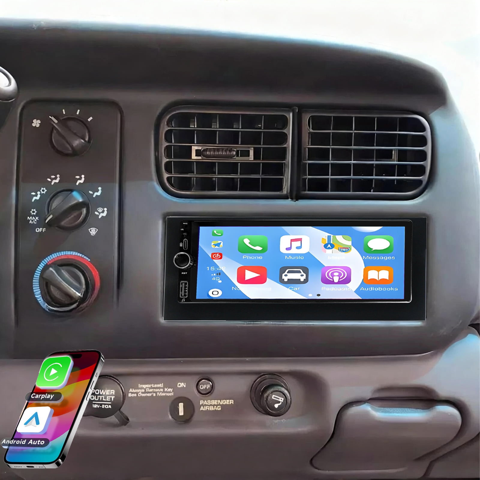 Gsuatey Car Stereo for Dodge Dakota 1987-2000 with Wireless Carplay ...