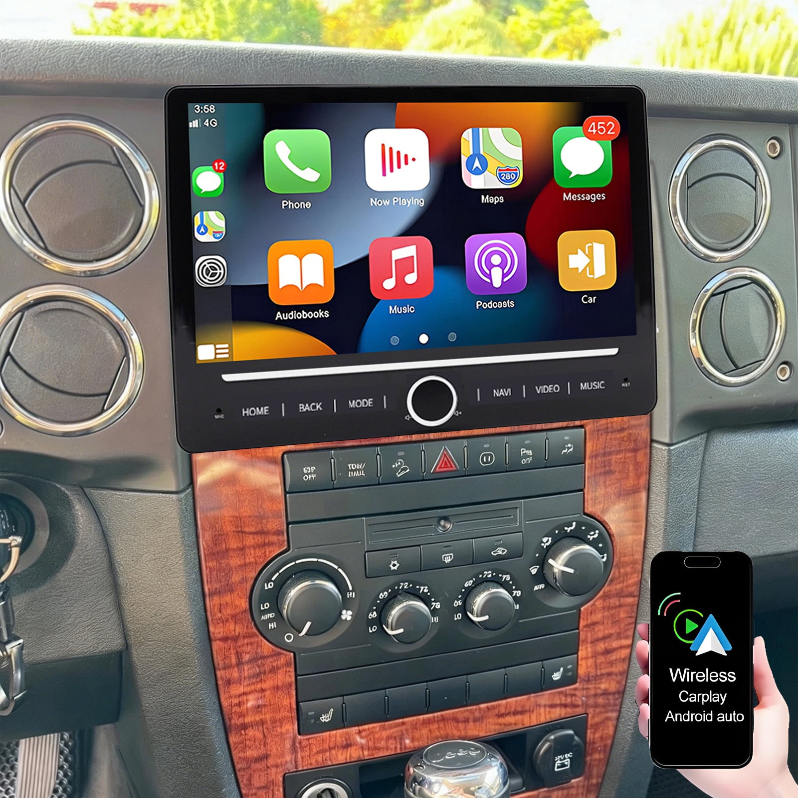 Gsuatey Car Stereo for Jeep Commander 2008-2010 Support Wireless ...