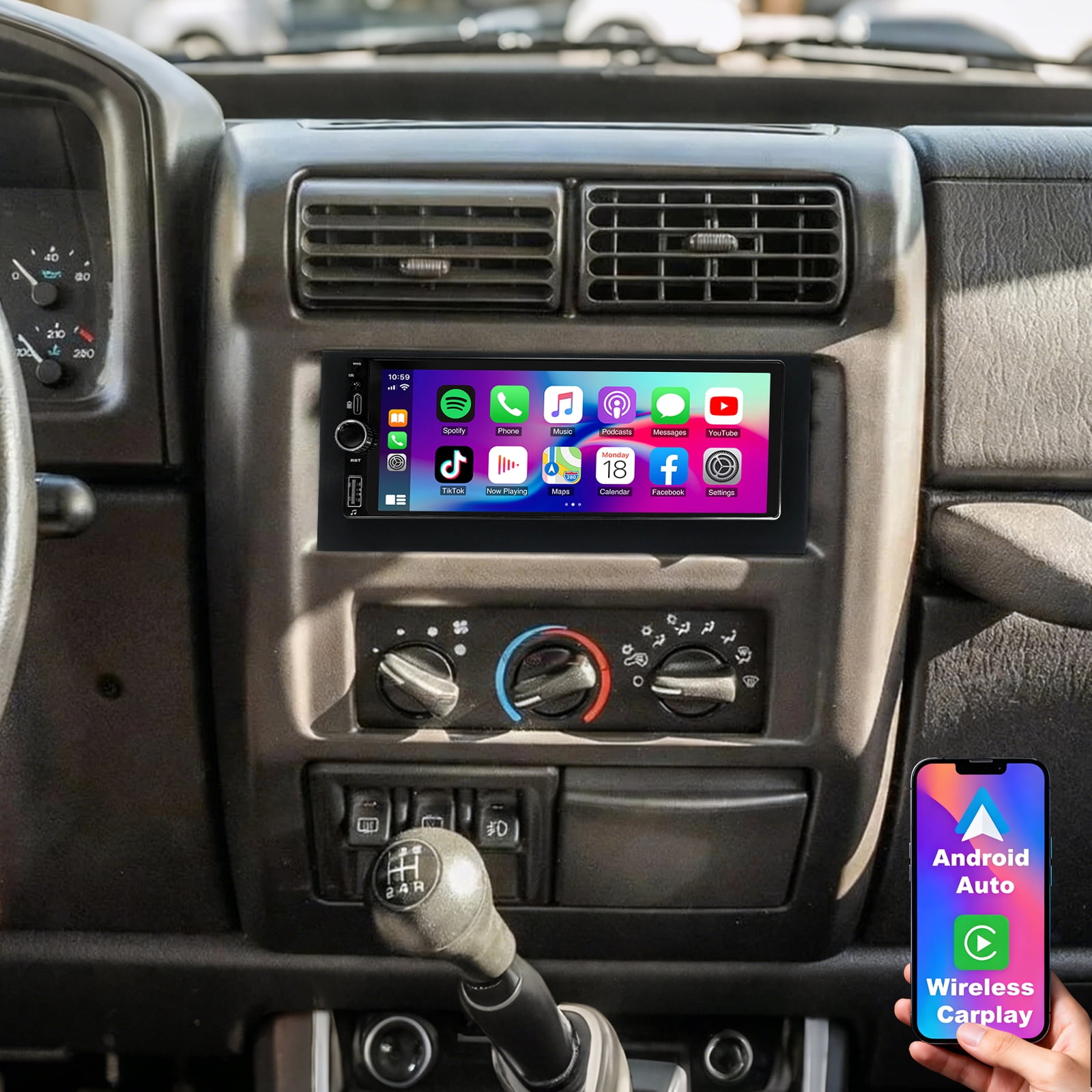 Gsuatey Car Stereo for Jeep Wrangler TJ 1997–2002, 6.86" IPS Touch ...