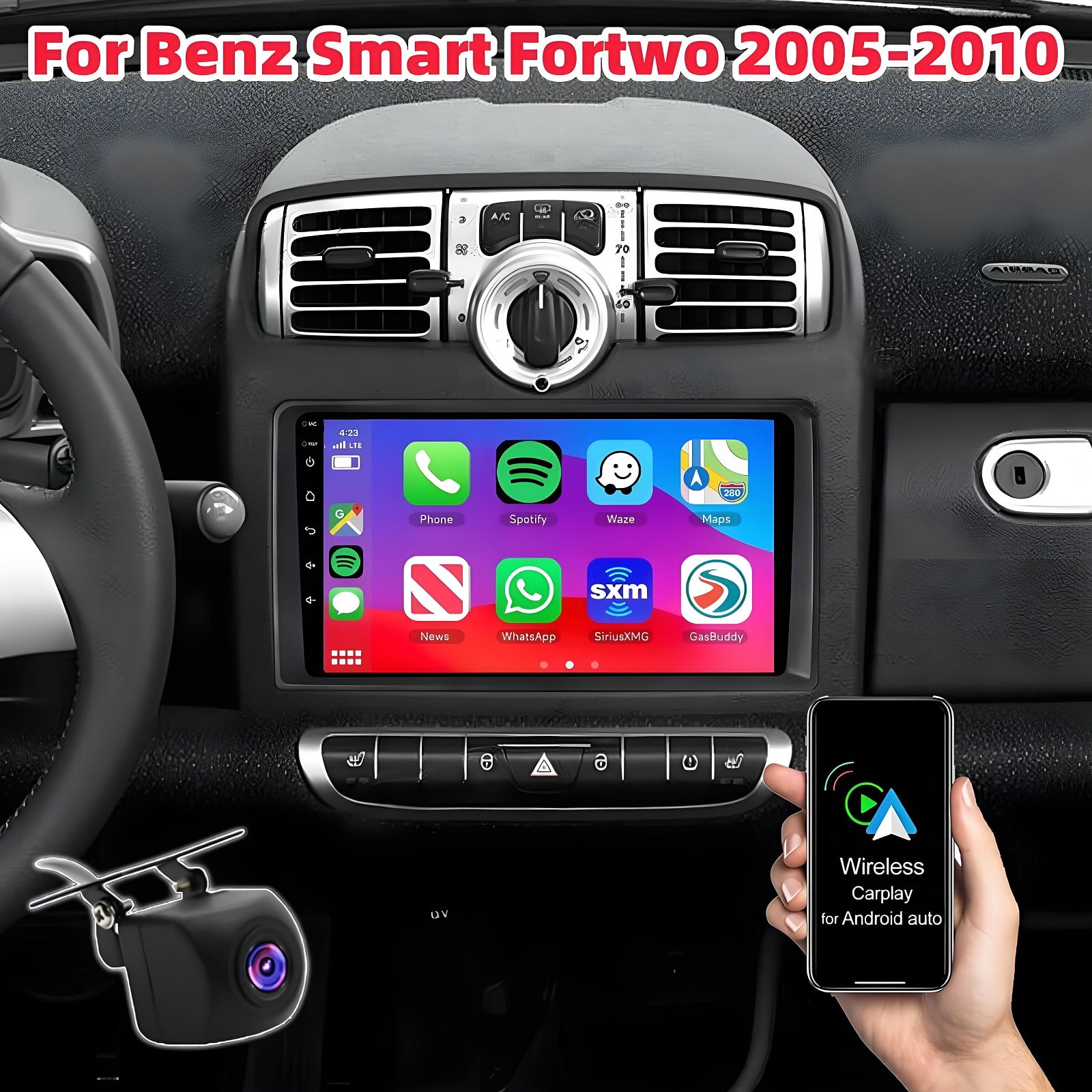 Gsuatey Car Stereo Radio for Benz Smart Fortwo 2005-2010, 9 Inch IPS ...