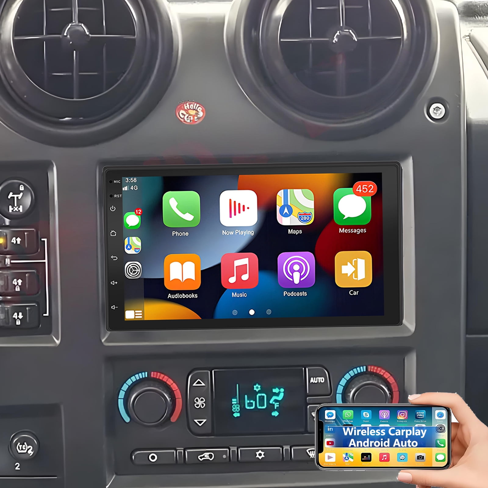 Gsuatey Car Stereo Radio for Hummer H2 2003-2006 with Carplay Android ...