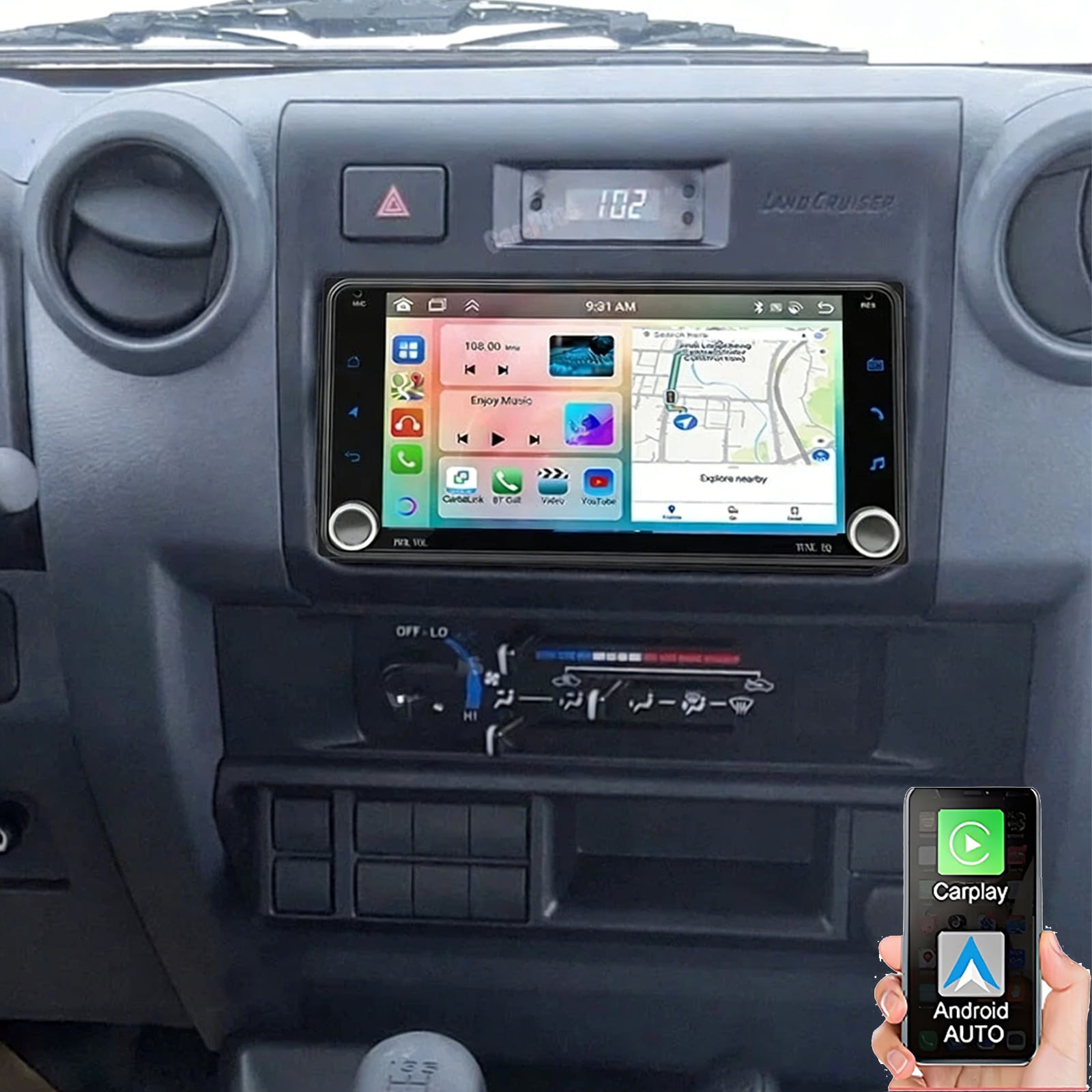 Gsuatey Car Stereo for Toyota Land Cruiser 1983-2006 with Wireless ...