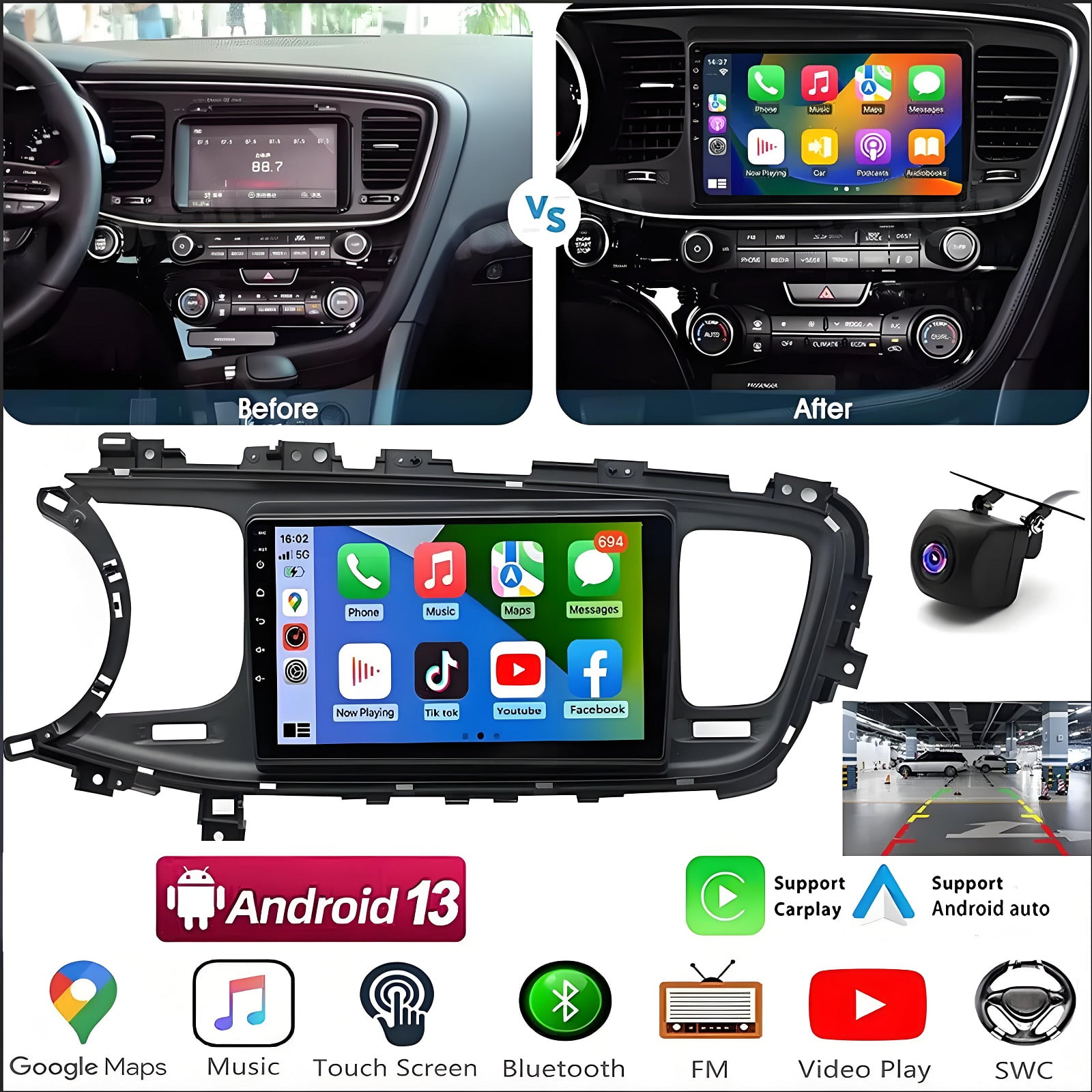 Gsuatey Double Din Car Stereo for Kia Optima K5 2011-2015 Android 13 ...