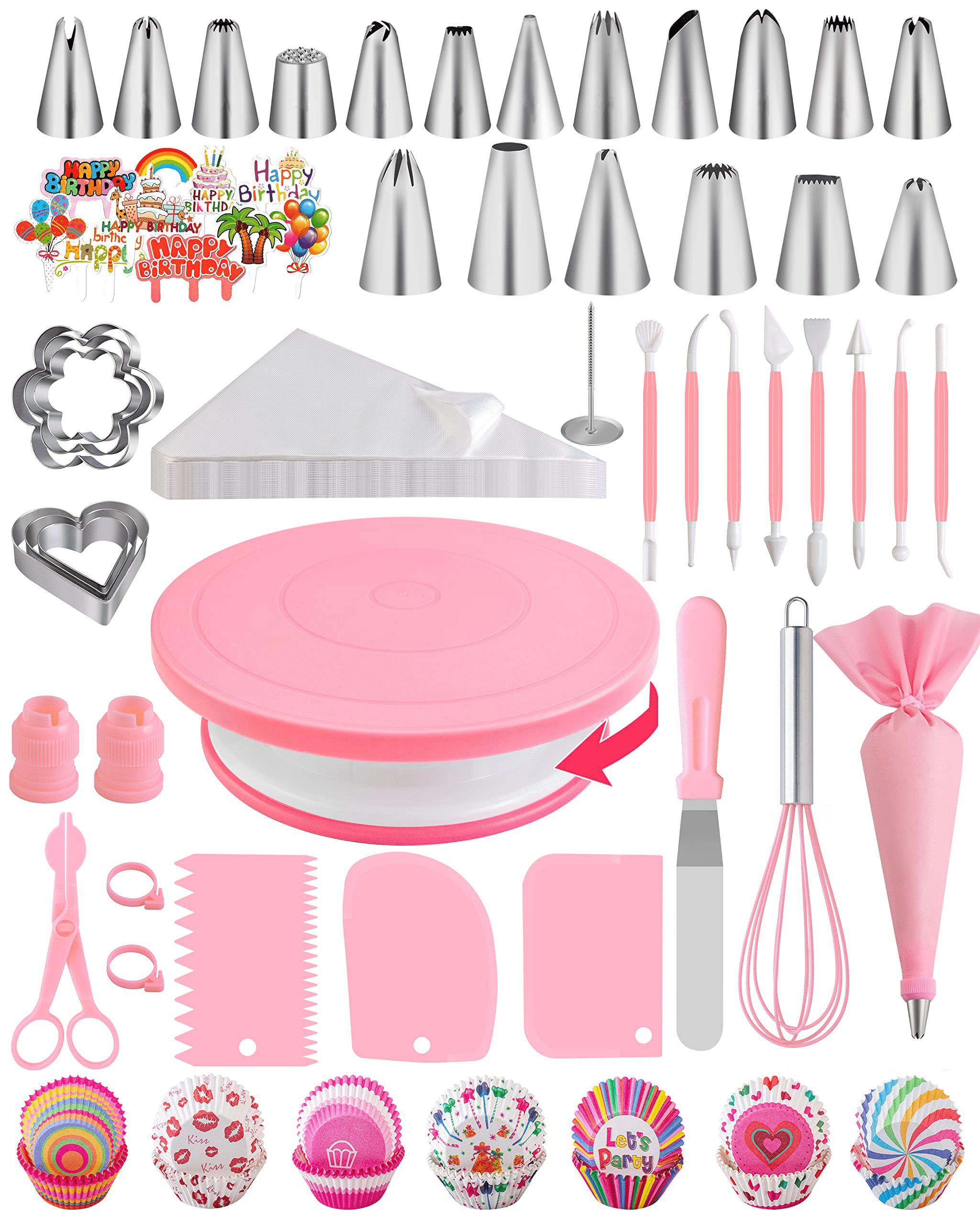 Gsyhtq Cake Decorating Kit with Stainless Steel Piping Bags and Tips ...
