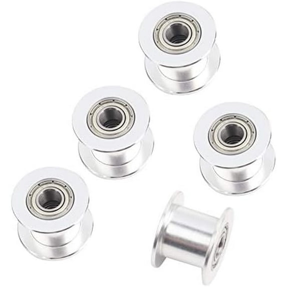 Gt2 Idler Pulley 10mm, 5 Pcs Toothless Bore 5mm Aluminum Aloy Timing ...