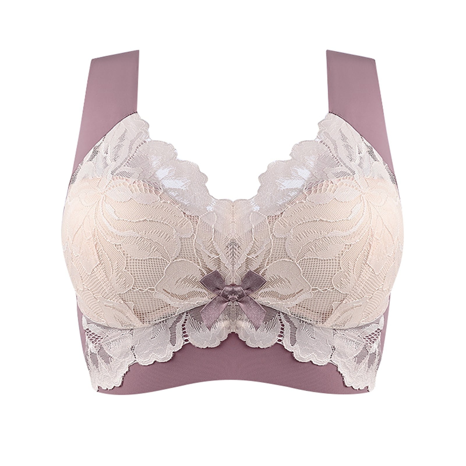 Gtoiithly Women's Wireless Lace Bralette, Push Up Back Support ...