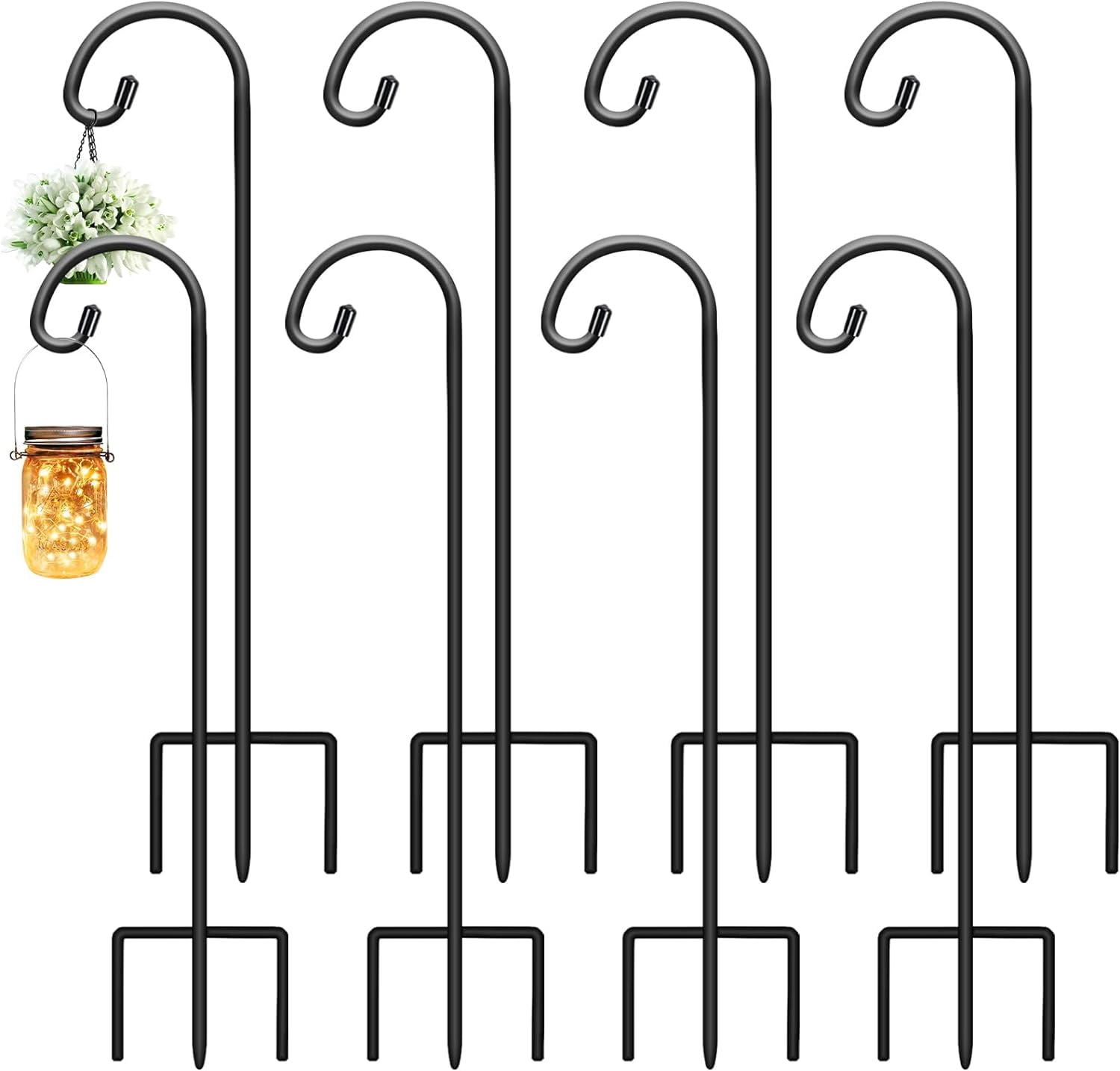 Gtongoko 32 Inch Shepherd’s Hooks for Outdoor – 4 Pack Adjustable ...