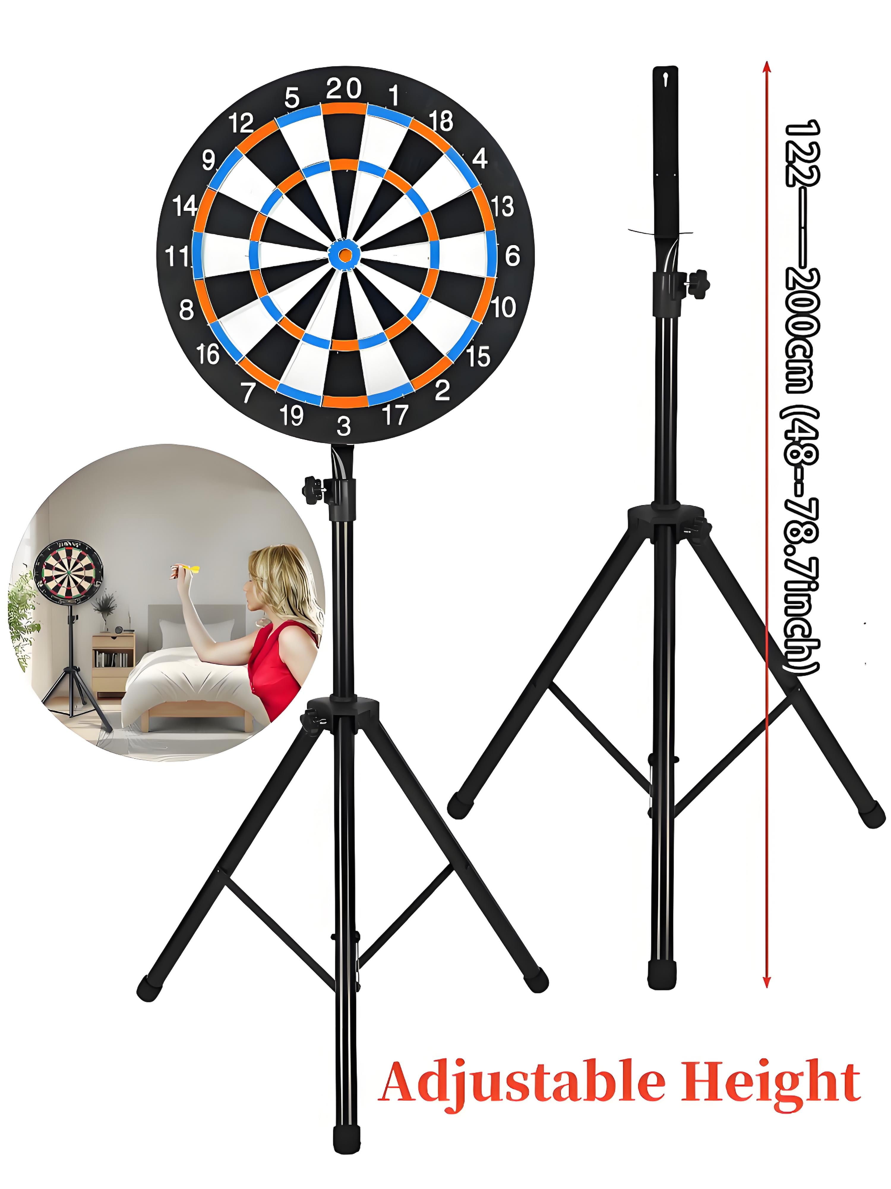 Gtouse Metal Dartboard Stand, Adjustable Height 48"- 78.7" Foldable ...