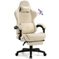 GTPlayer GAMER SEATS Pro Gaming Chair: Ivory, Dual Bluetooth 5.1 ...