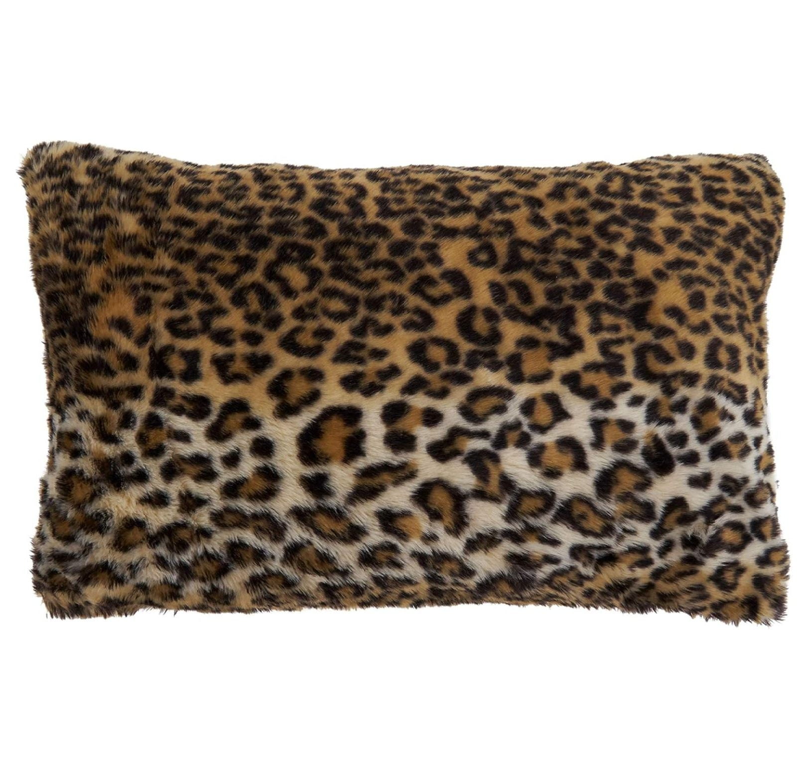 Guépard Collection Cheetah Print Faux Fur Throw Pillow with Filling, 16" x 24", Brown - Walmart.com