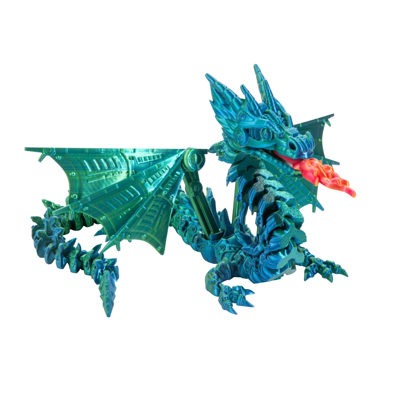 GuFamilya 3D Printed Figurine Movable Dragon Figurine Toy Army Green ...