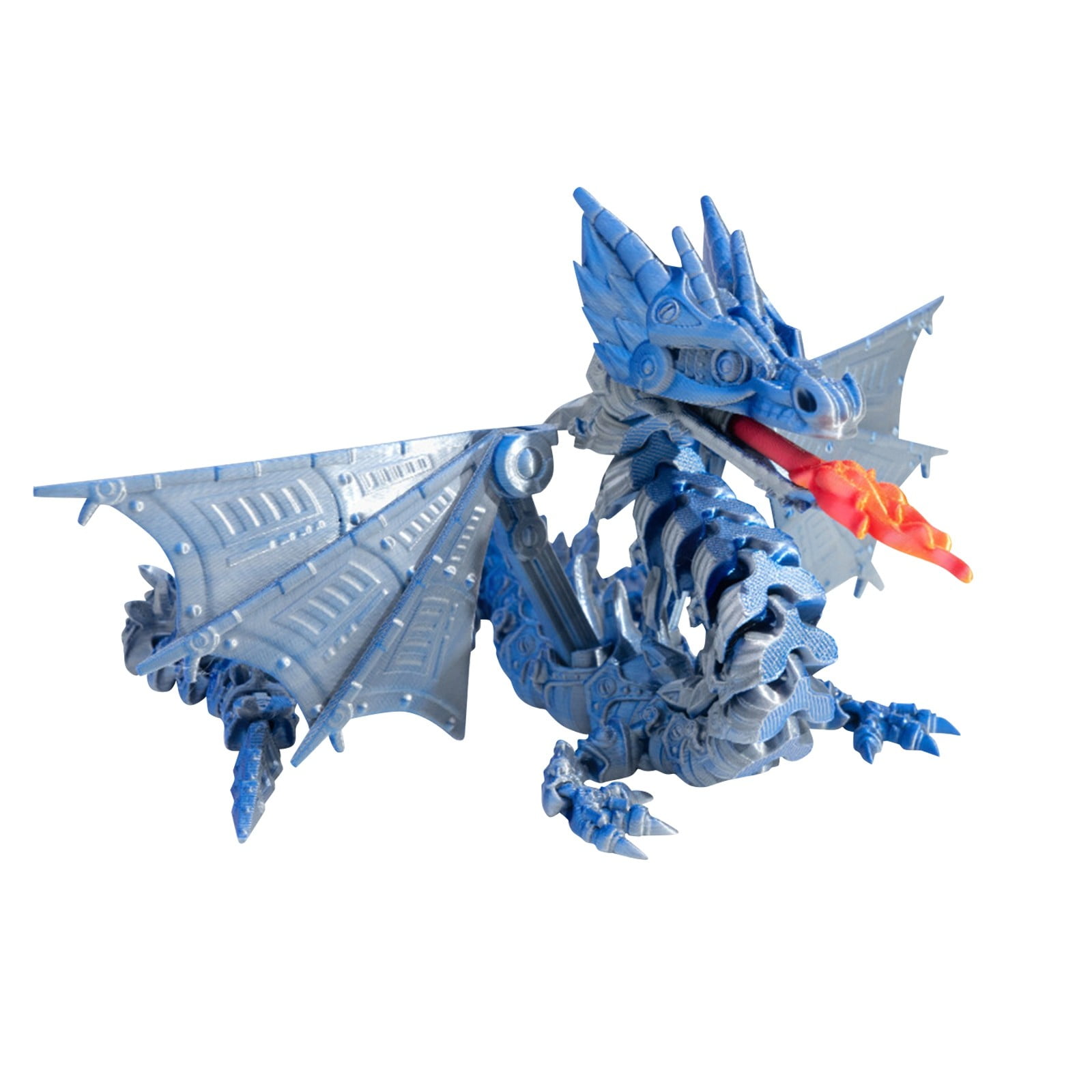 GuFamilya 3D Printed Figurine Movable Dragon Figurine Toy Blue ...