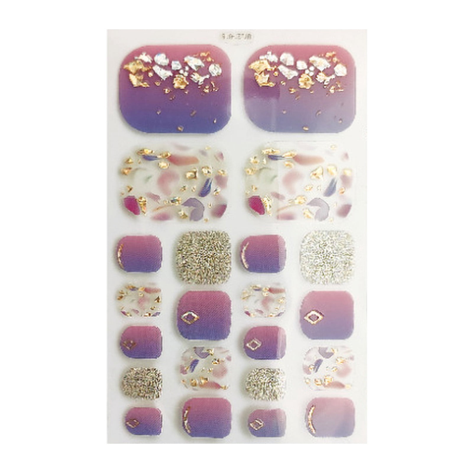 GuLuBin Nail Color Swatches Fashion Foot Nail Sticker Gradient Gold ...