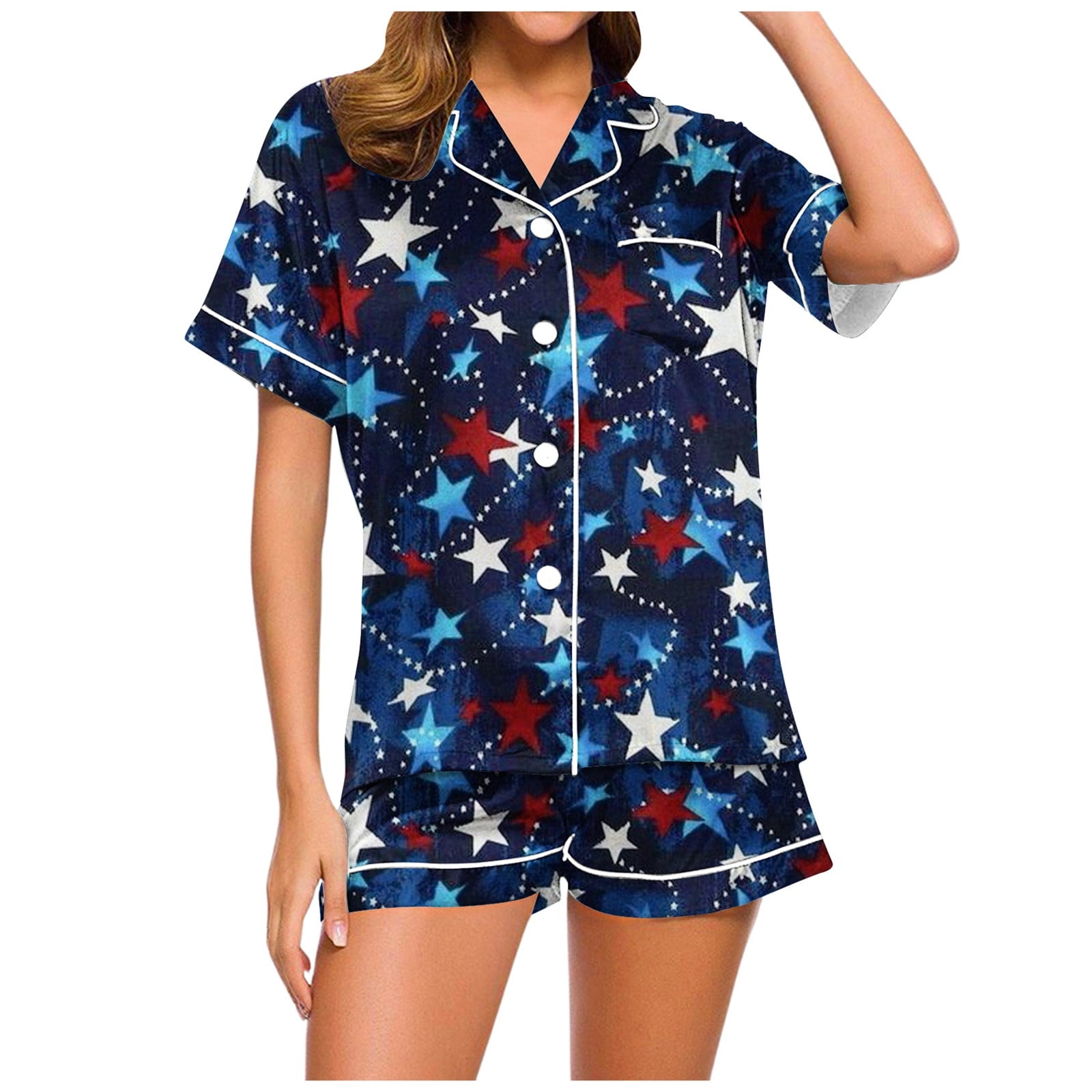 GuLuBin Pajamas for Plus Size Women Women's Independence Day Balloon ...