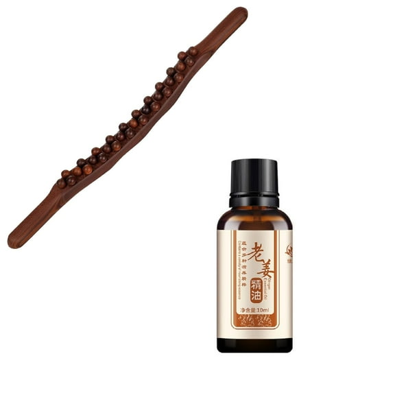 Gua Sha Wooden Therapy Stick, Full Body Scraping Stick, 37 Beads for ...