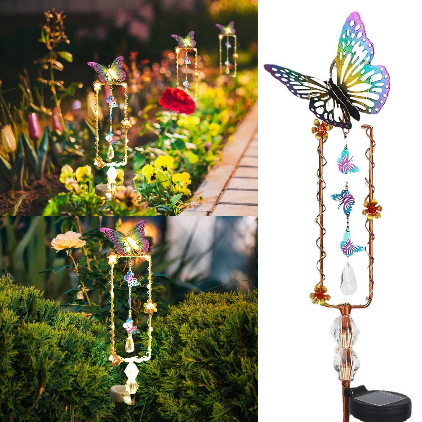 GuaLeg Garden Solar Butterfly Art Ground Insertion Lamp LED Light ...