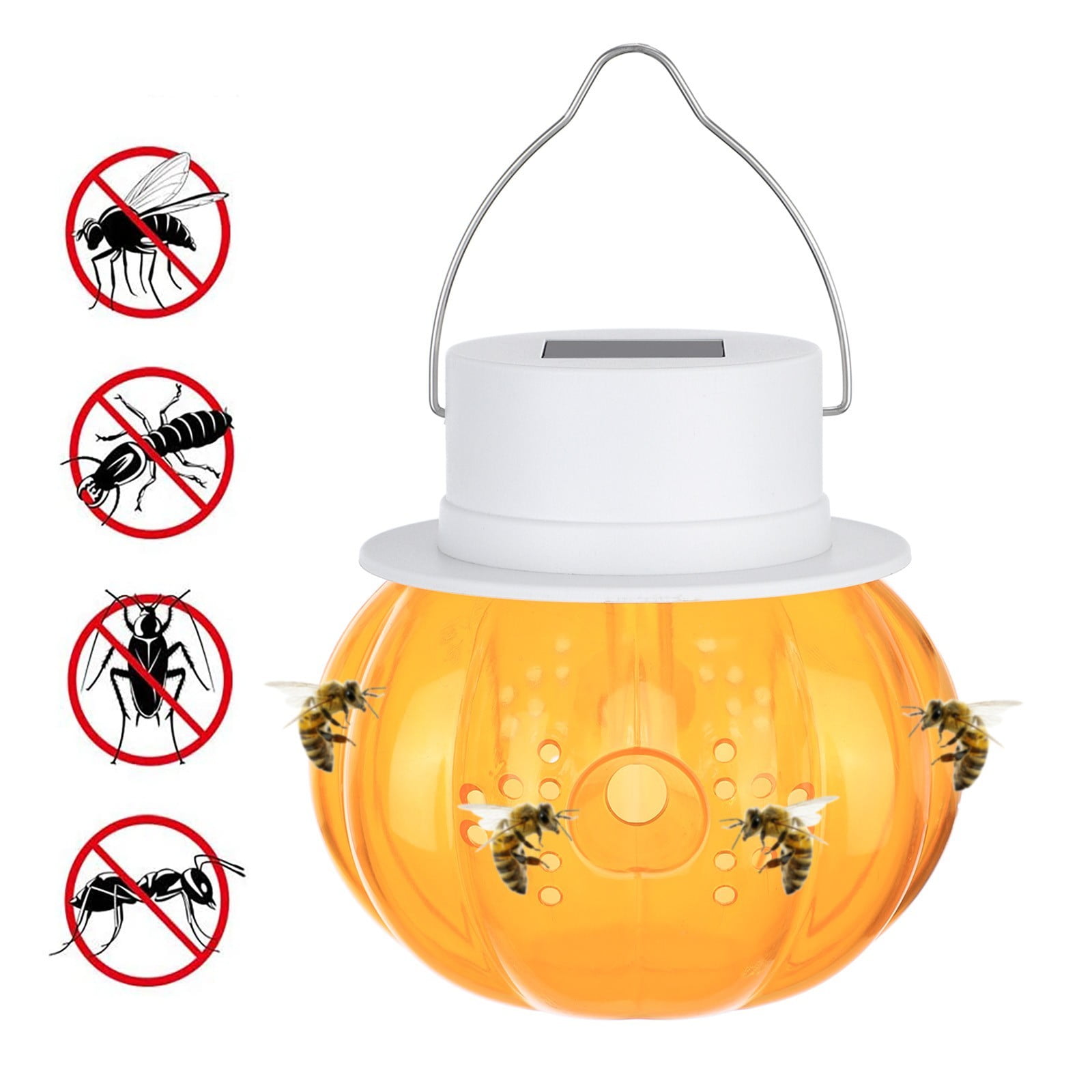GuaLeg Solar Powered Trapping Honey Bee Wasp Trap Outdoor Effective And ...