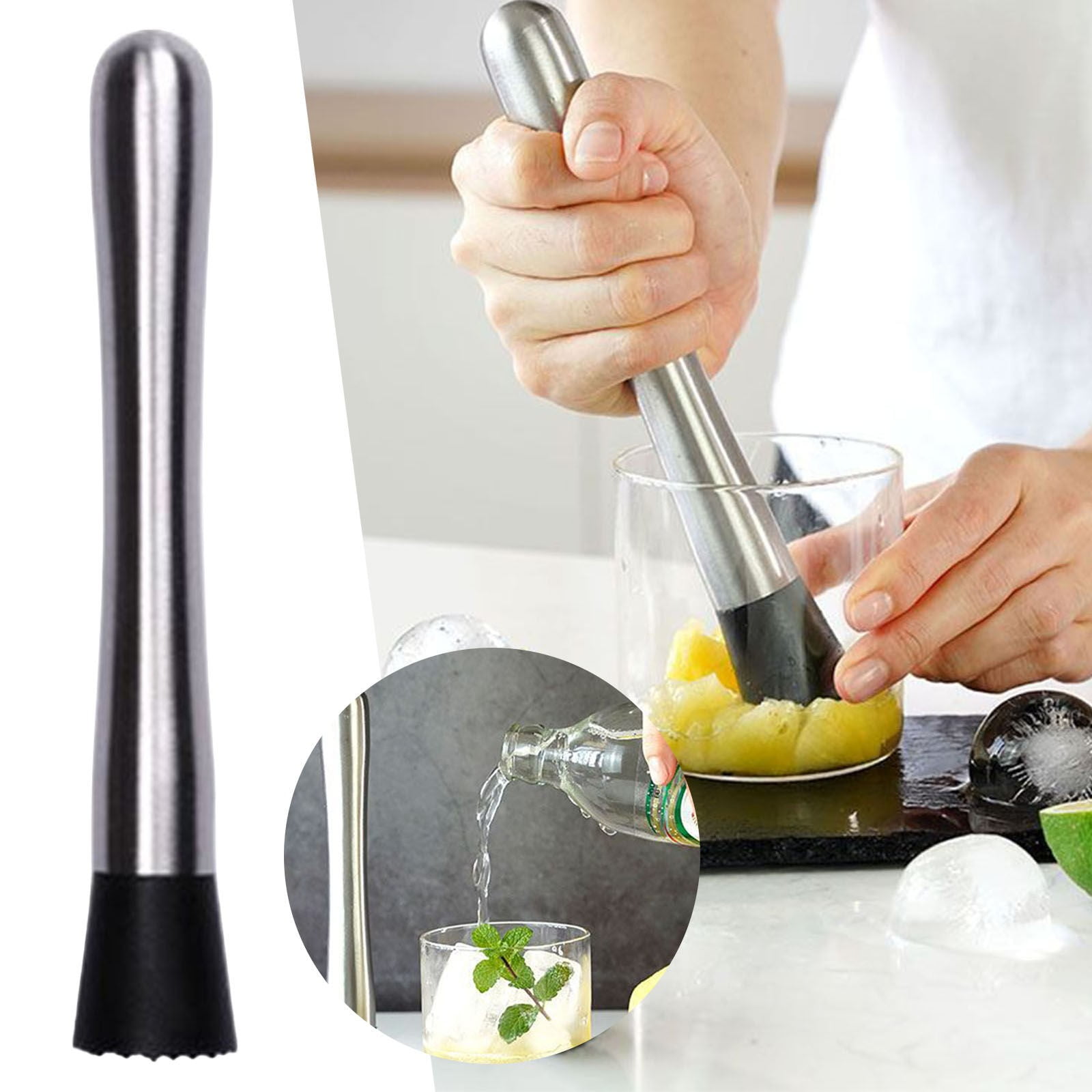 GuaLeg Stainless Steel Mixing Rod Crushed Popsicle Cocktail Crushed ...