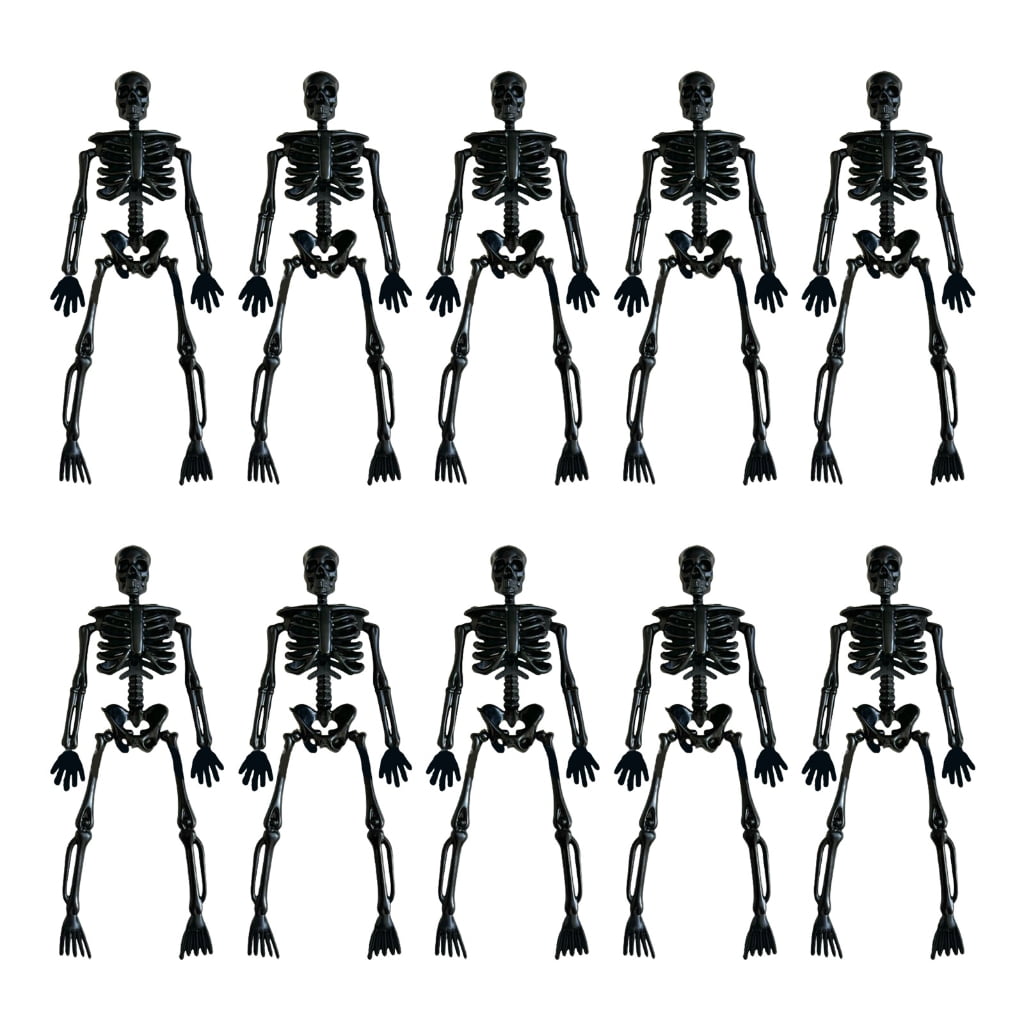 Guaber 10Pcs Halloween Skeleton Figures Decors Movable Halloween ...