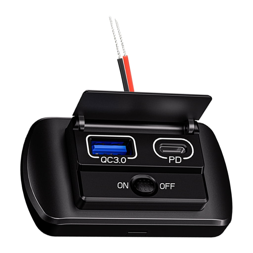 Guaber 12V USB Car Charging Adapter Panel Wall Mount Double USB/USB C ...