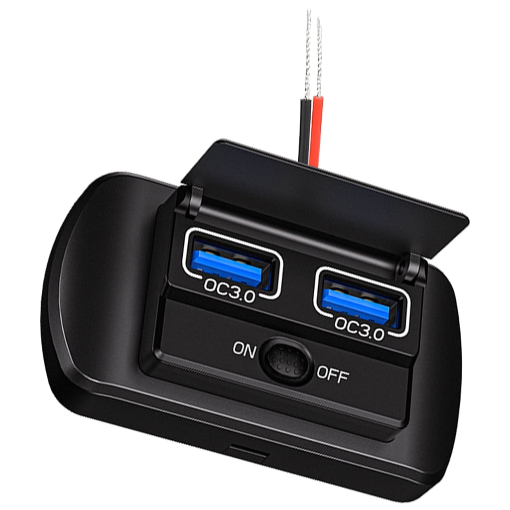 Guaber 12V USB Car Charging Adapter Panel Wall Mount Double USB/USB C ...