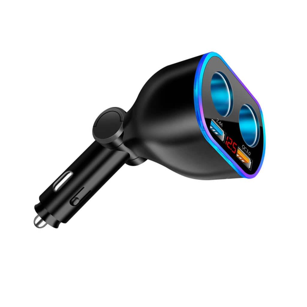Guaber 4 in 1 Digital Car Charging Double USB 2.4A Quick Charging ...
