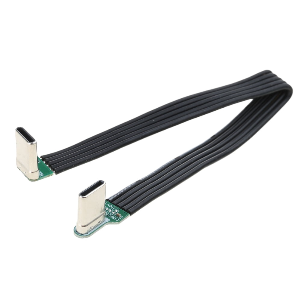 Guaber Flexible Flat Silicone USB C to USB C Cable Left/Right Angled ...