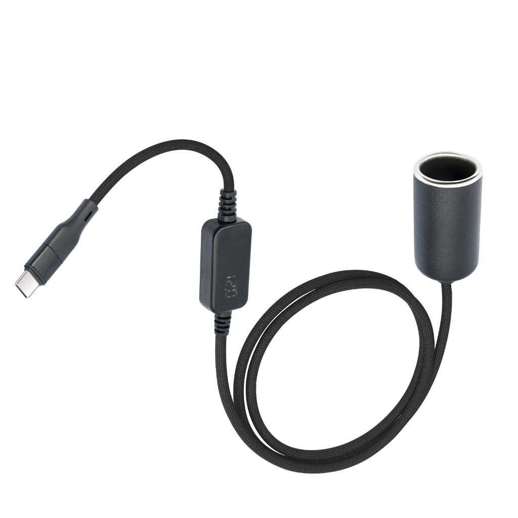 Guaber Male USB C 5V to Female 12V 18W Car Socket Adapter Cord Power ...