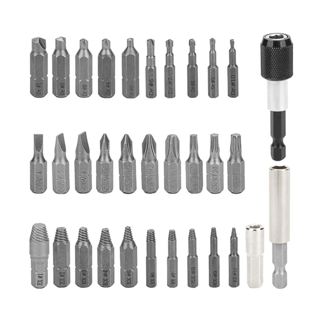 Guaber Screwdriver,33Pcs Screw Extractor Damaged Screws Set Drill Bit ...