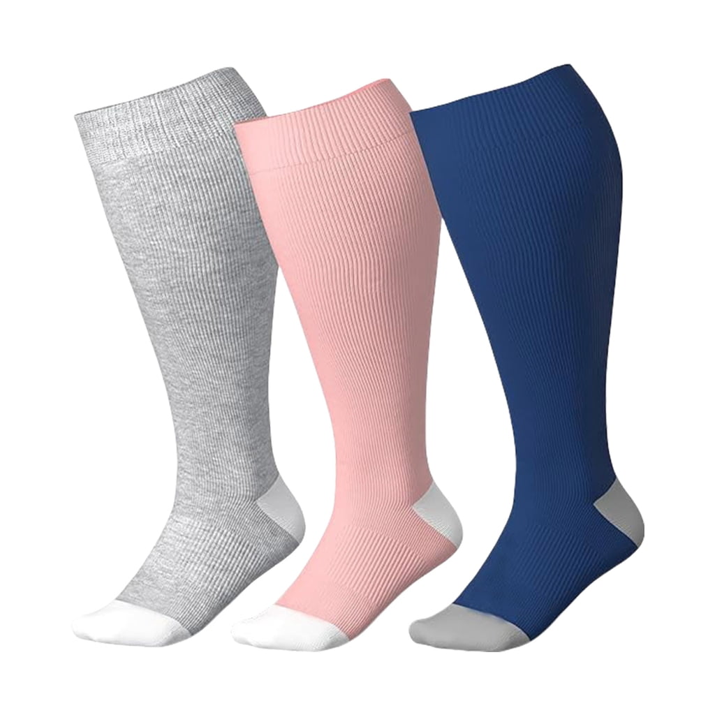 Guaber Sock,3 Pairs Wide Calf Compressed Socks for Leg Fatigue and ...