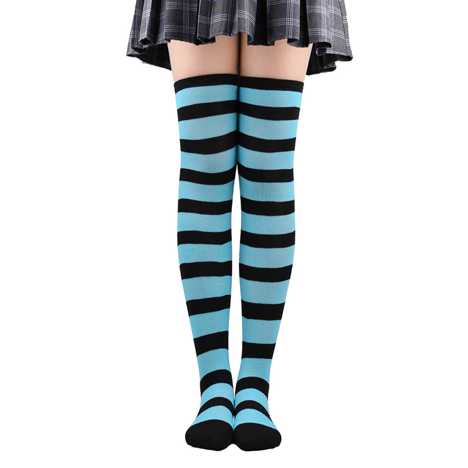 Guaber Sock,Women Girls Over Knee Long Socks Japanese Striped Printed ...