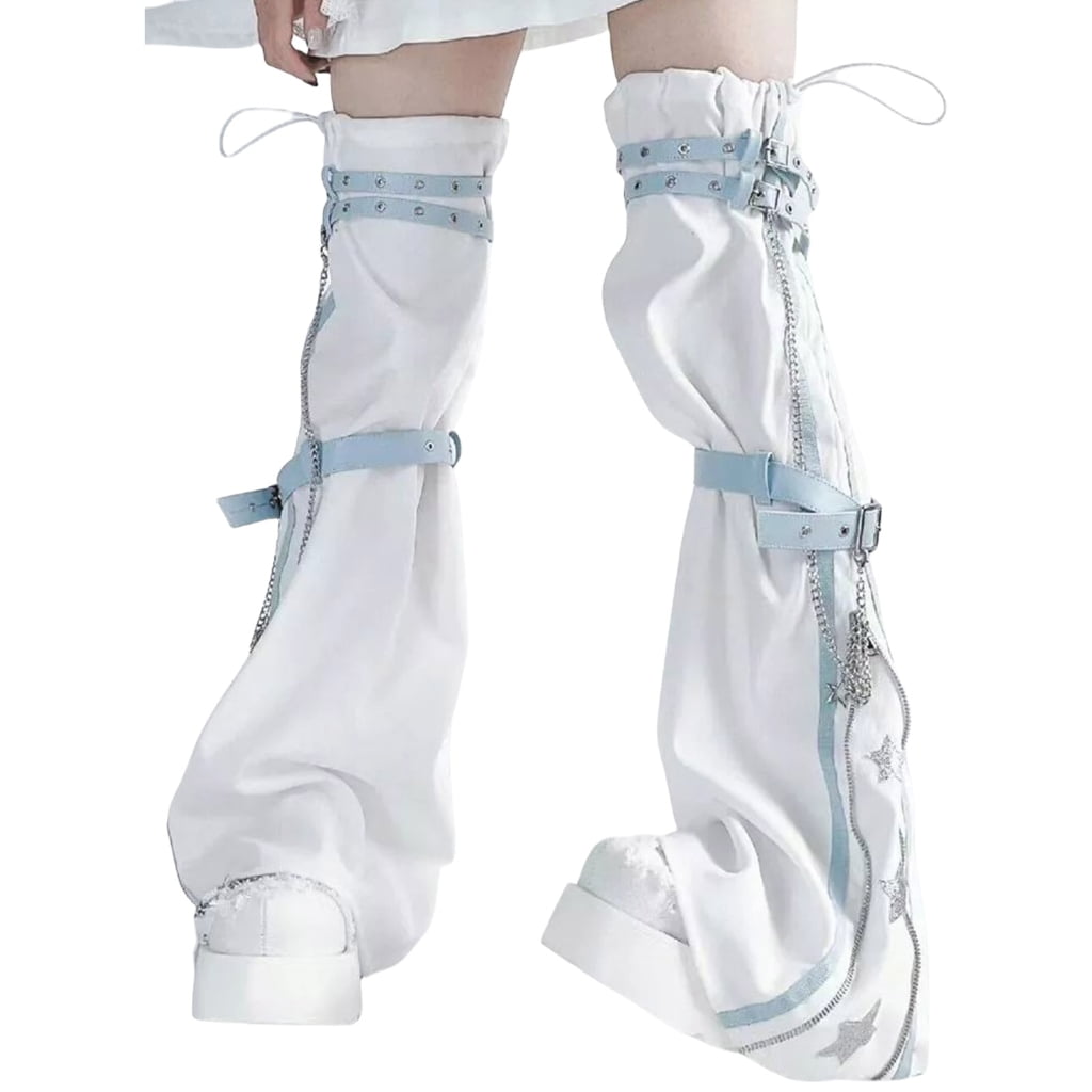 Guaber Sock,Women Star Print Zippered Flared Leg Warmer Aesthetic ...