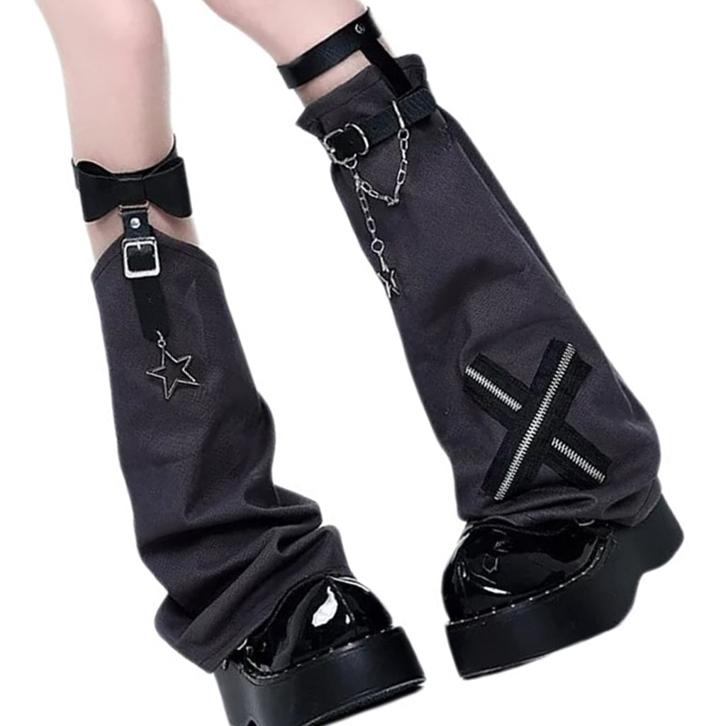 Guaber Sock,Women Vintage Crosses Stitched Flared Leg Warmer Aesthetic ...