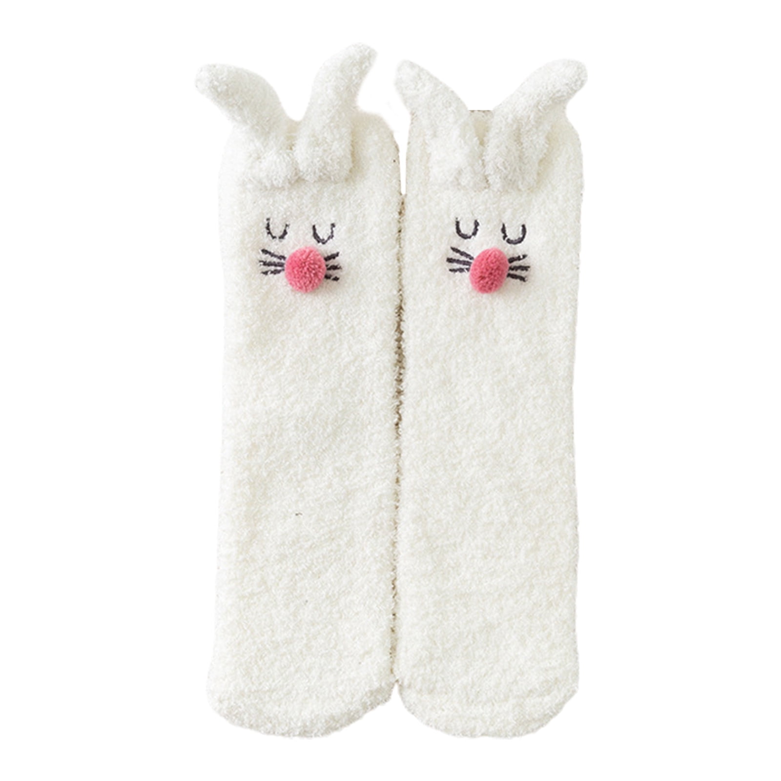 Guaber Sock,Women Winter Fuzzy Slipper Socks Cartoon 3D Ears Warm ...