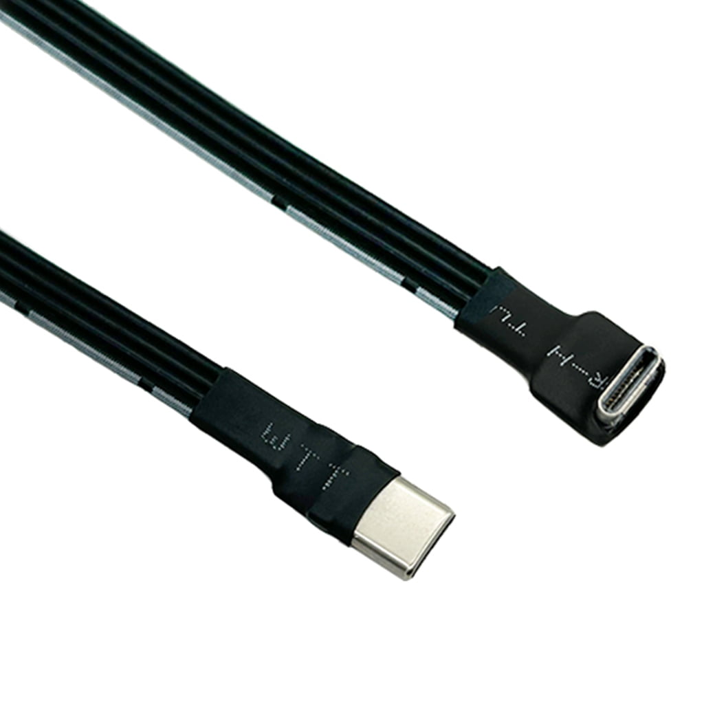 Guaber USB 2.0 Type C to Type C Male Angled Flat Cable for Data ...