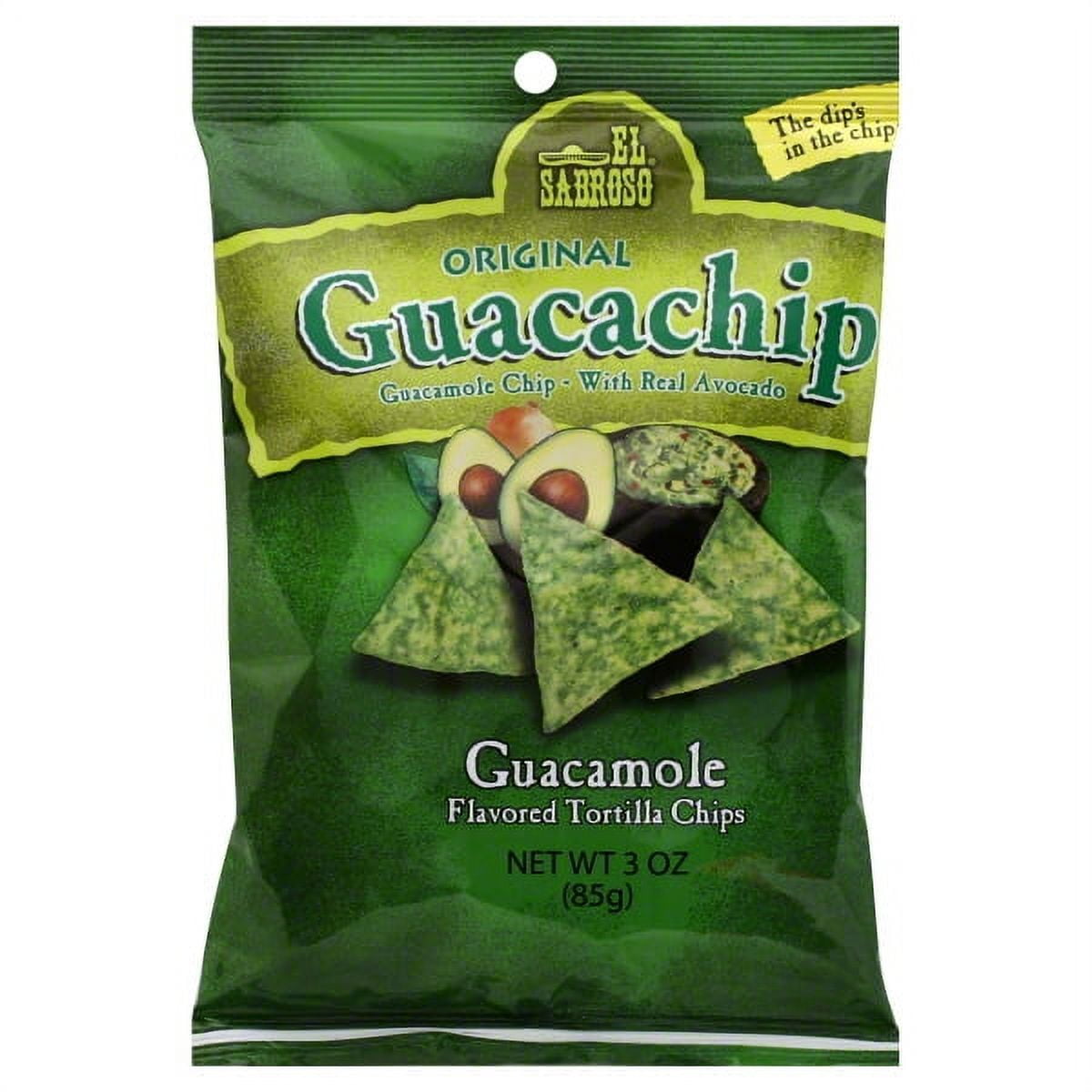 El Sabroso Guacachips, Original Guacamole Flavored Corn Tortilla Chips ...